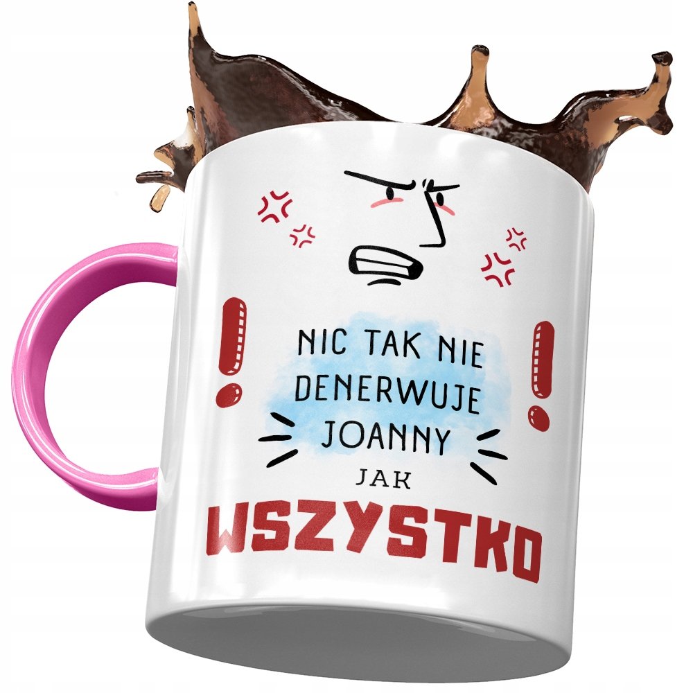 Kubek Różowy Dla Joanny Asi Koleżanki na Prezent z Nadrukiem ze ...