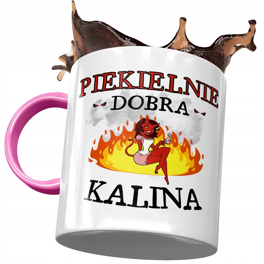 Kubek Różowy Dla Kaliny Żony Przyjaciółki z Nadrukiem ze Zdjęciem numer ...