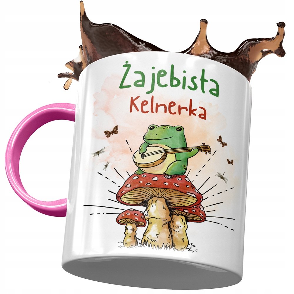 Kubek Różowy Dla Kelnerki Żajebista Kelnerka z Nadrukiem ze Zdjęciem ...