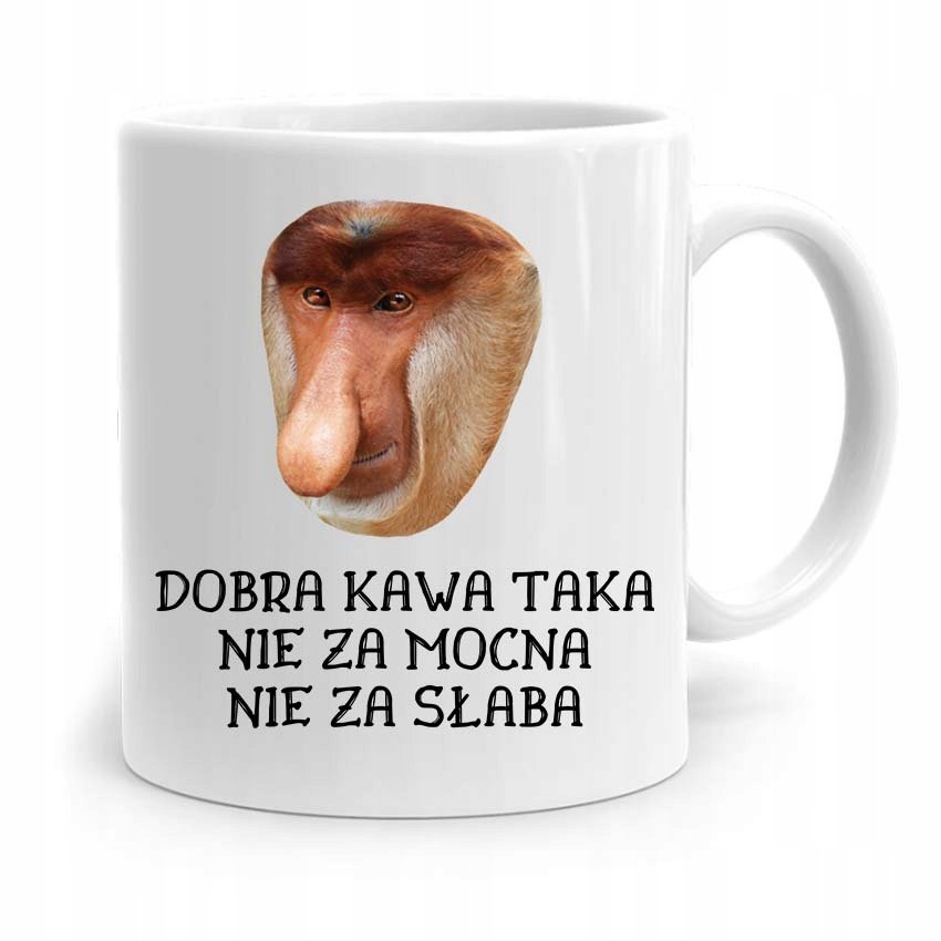 KUBEK ŚMIESZNY NOSACZ JANUSZ POLAK DOBRA KAWA z Nadrukiem ze Zdjęciem ...