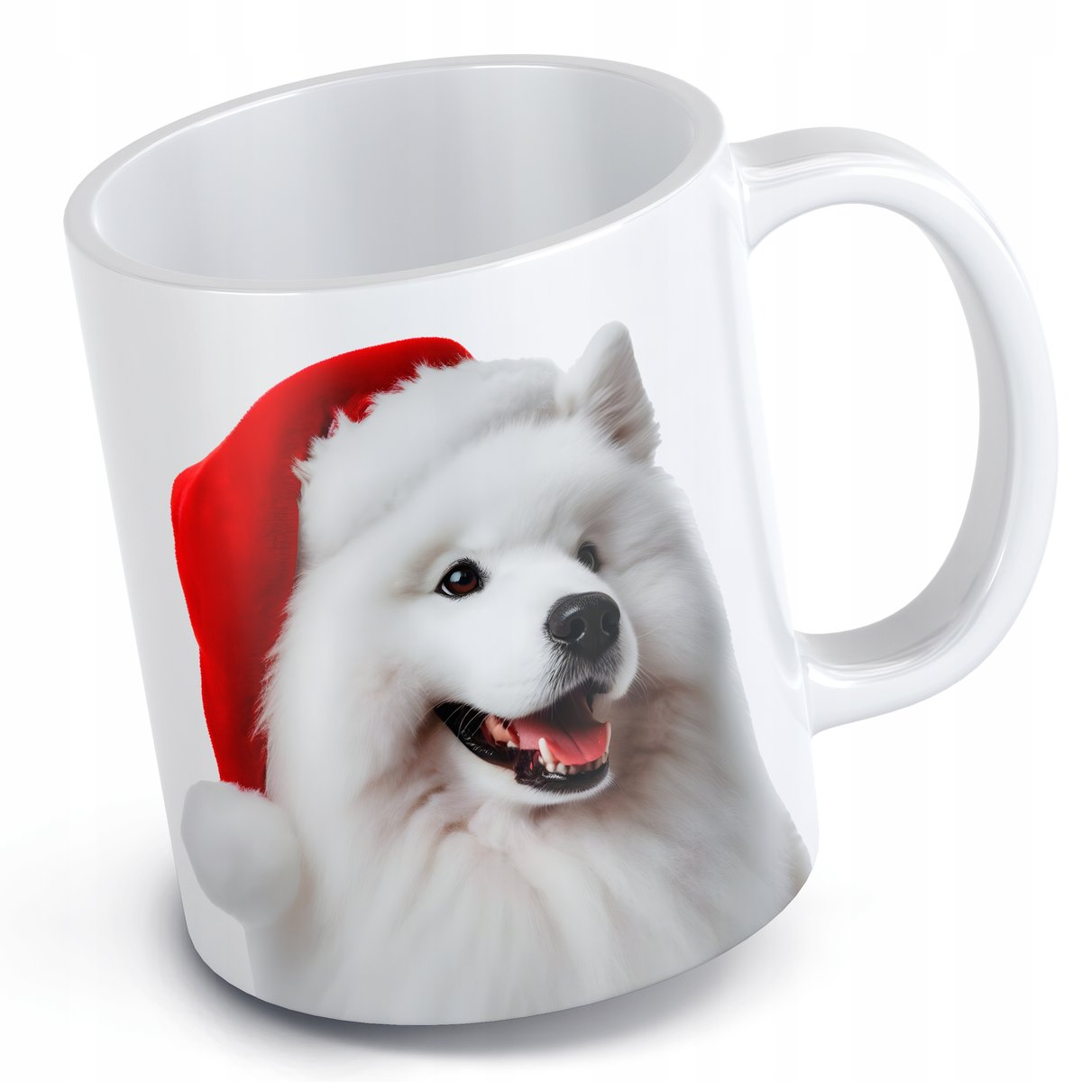Kubek świąteczny pies samojed słodki prezent pod choinkę na święta gift ...