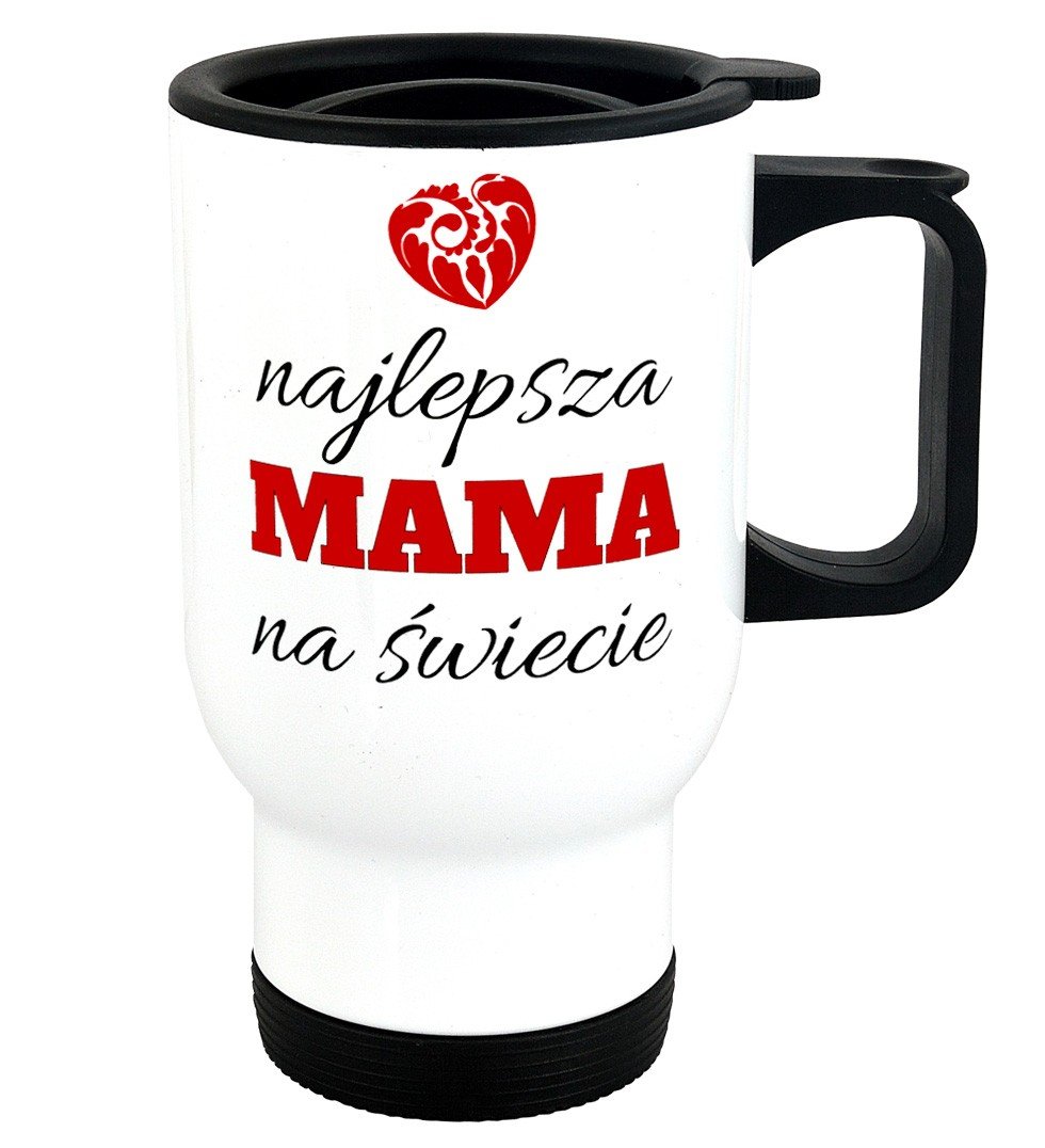 Kubek termiczny 321PREZENT Najlepsza Mama Na Świecie, biały, 450 ml - 321Prezent | Sklep EMPIK.COM