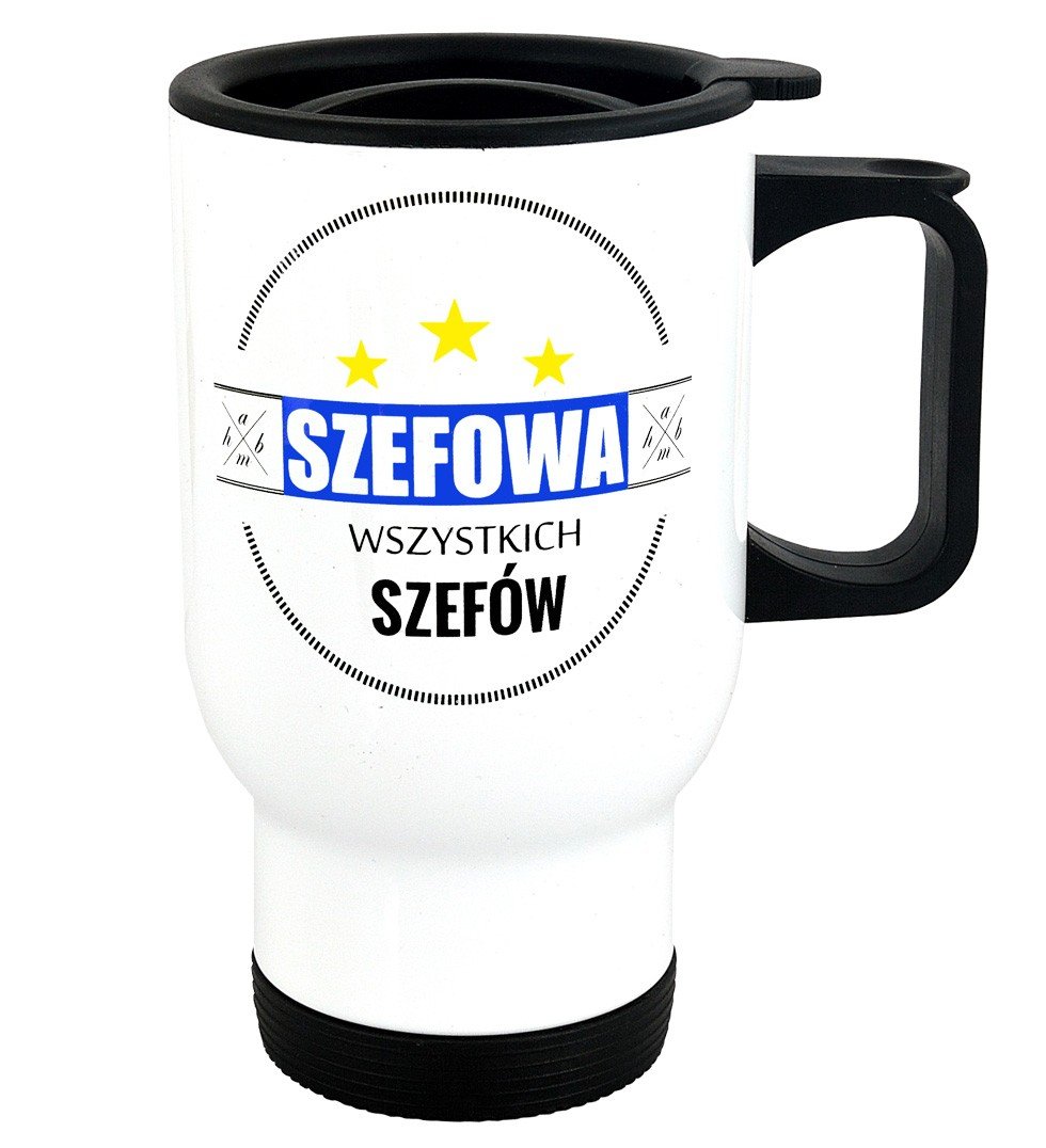 Kubek termiczny 321PREZENT Szefowa Wszystkich Szefów, biały, 450 ml - 321Prezent | Sklep EMPIK.COM