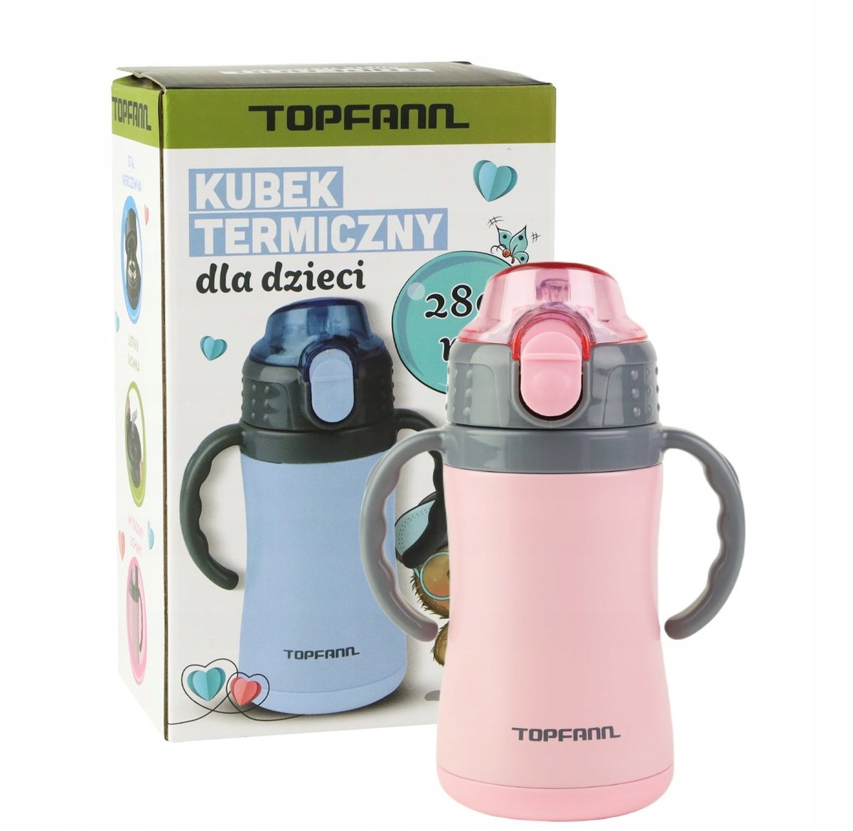Kubek Termiczny Bidon Dla Dzieci 280Ml - TOPFANN | Sklep EMPIK.COM