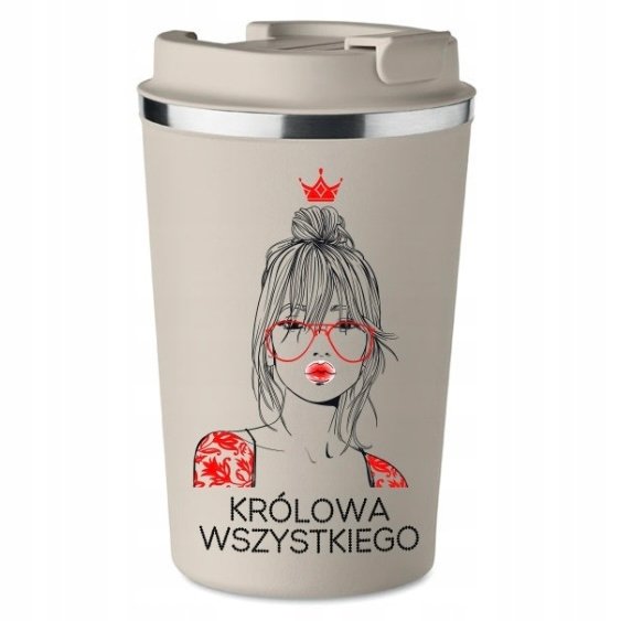 Kubek Termiczny Premium Beżowy Prezent Dzień Kobiet Dla Niej Królowa Kt_346 - inna (Inny ...