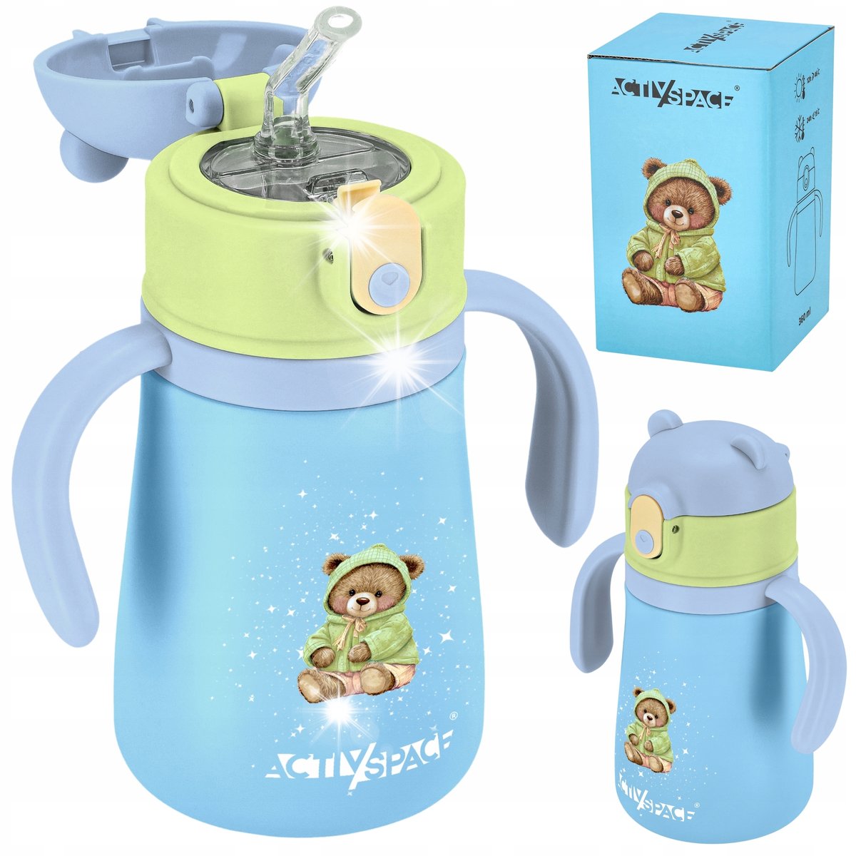 KUBEK TERMICZNY TERMOS BUTELKA ZE SŁOMKĄ BIDON DLA DZIECI 360ML DO SZKOŁY - Inna marka | Sport ...