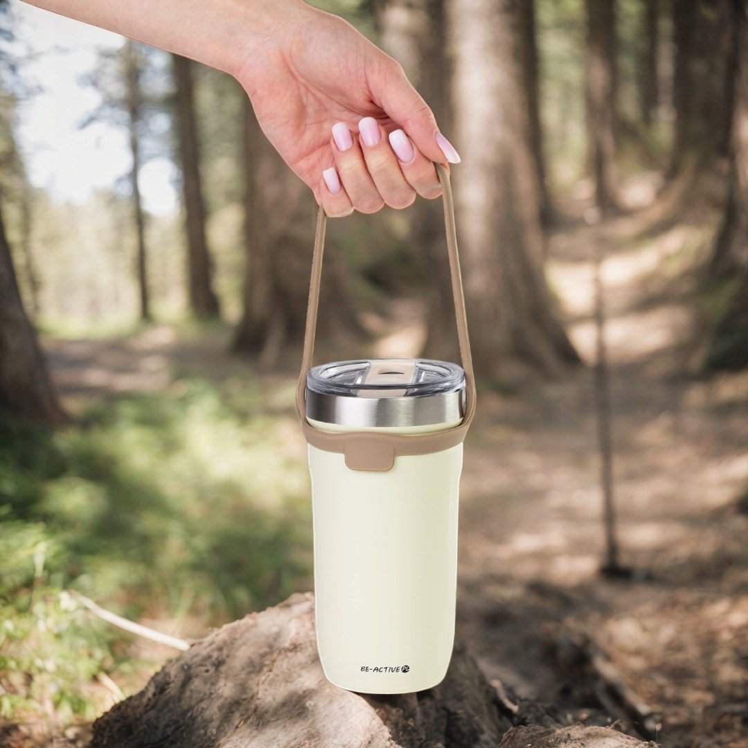 Kubek termiczny termos duży 550ml na herbatę kawę napój podróżny biały - BE-ACTIVE.PL | Sport ...