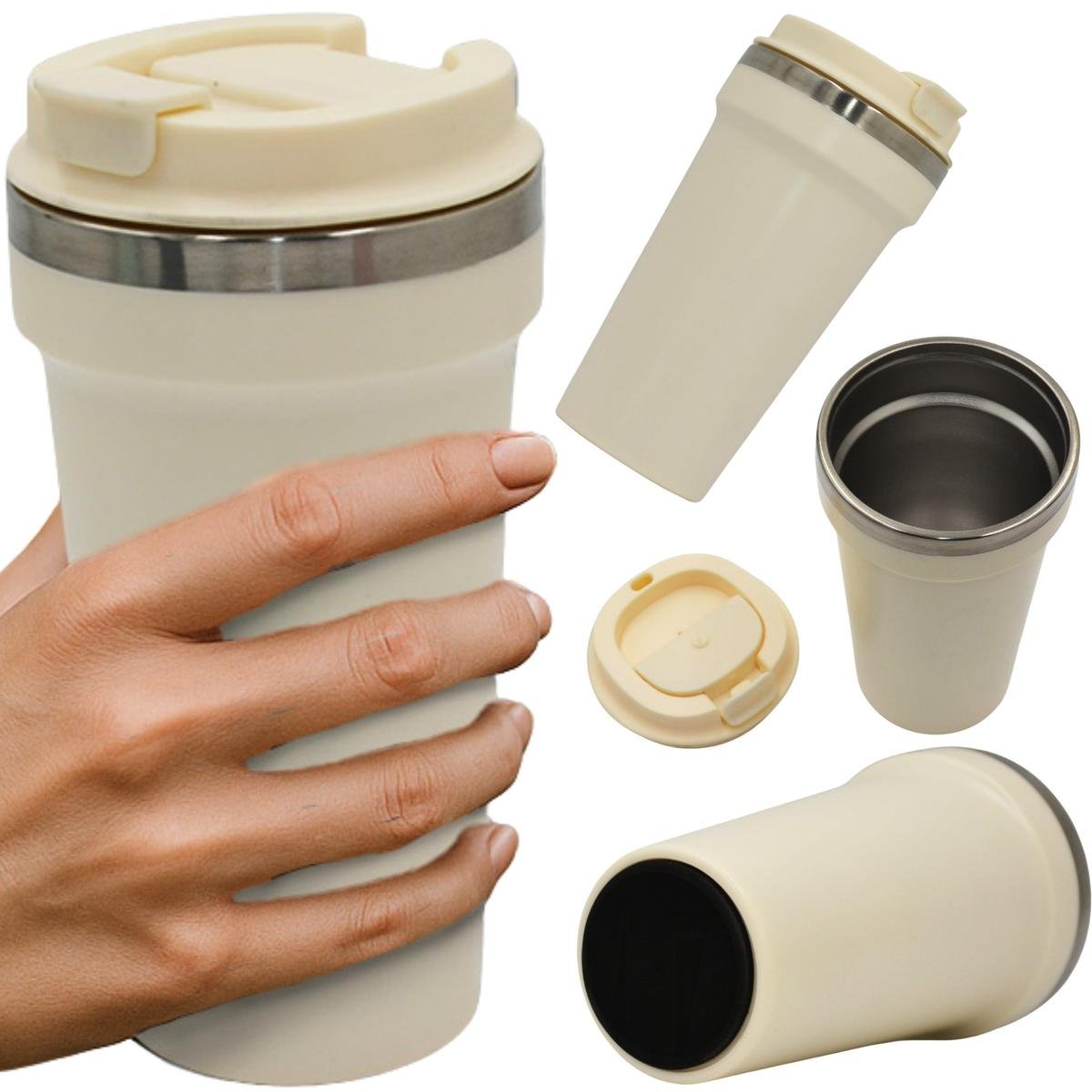 KUBEK TERMICZNY TURYSTYCZNY EXCELLENT HOUSEWARE 500ML - ECRU - EH ...