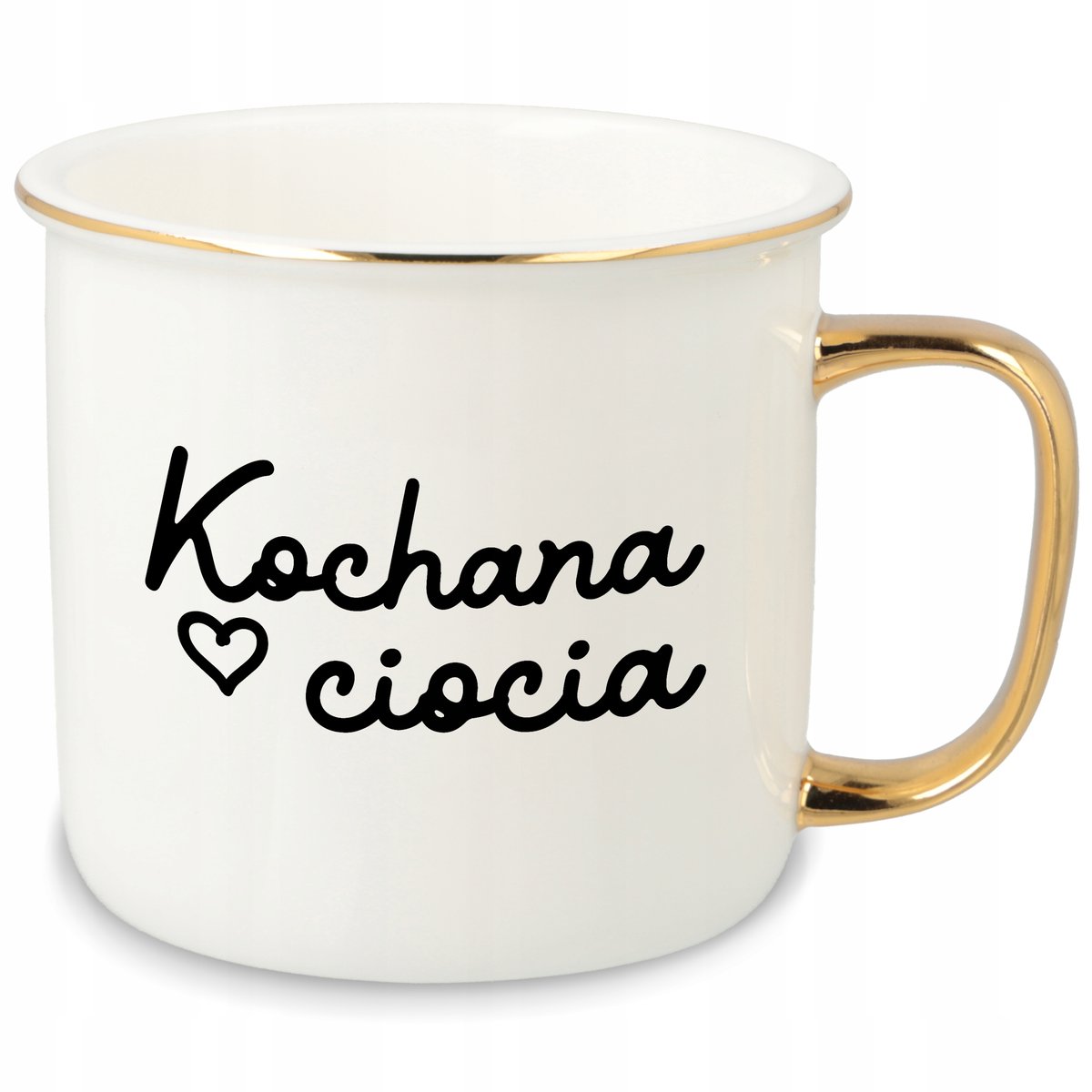 KUBEK UCHO RANT ZŁOTY PORCELANOWY RETRO 280ML PREZENT DLA KOCHANA ...