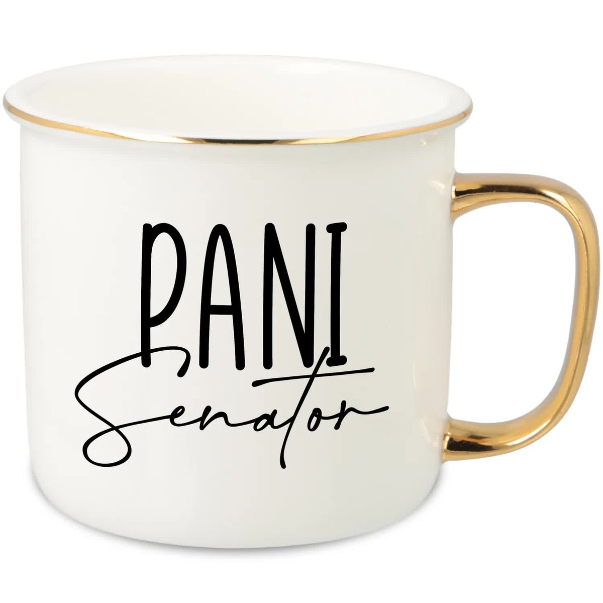 KUBEK UCHO RANT ZŁOTY PORCELANOWY RETRO 280ML PREZENT DLA SENATOR MIX ...