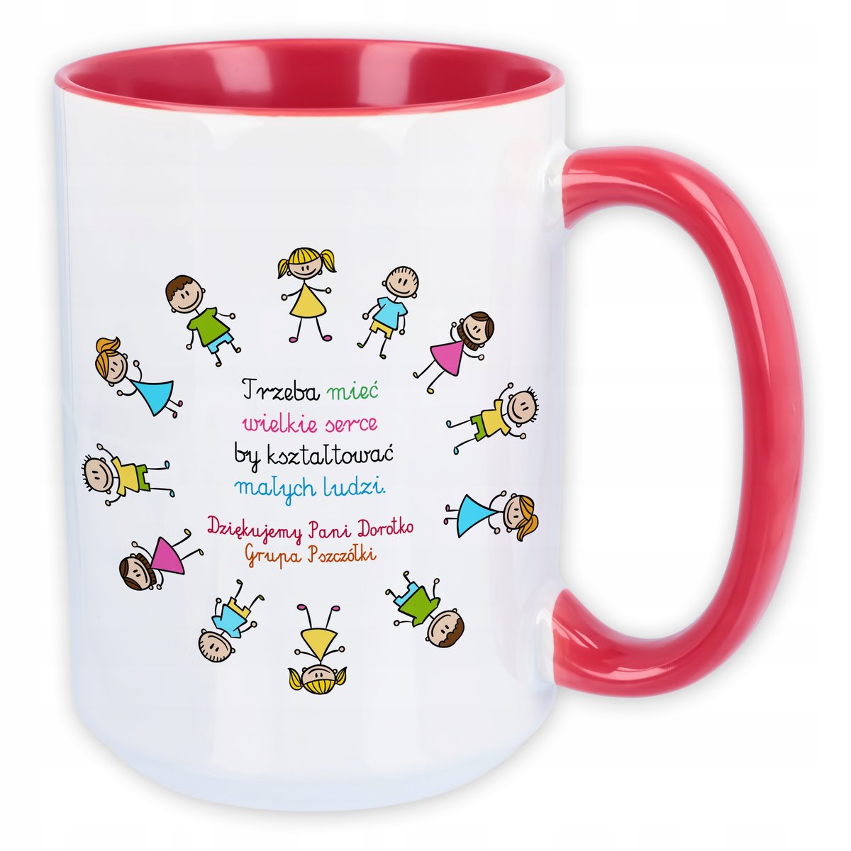 KUBEK UCHO WNĘTRZE CZERWONE XXL PREZENT DLA PRZEDSZKOLANKI KONIEC roku IMIĘ - StyleCouture ...