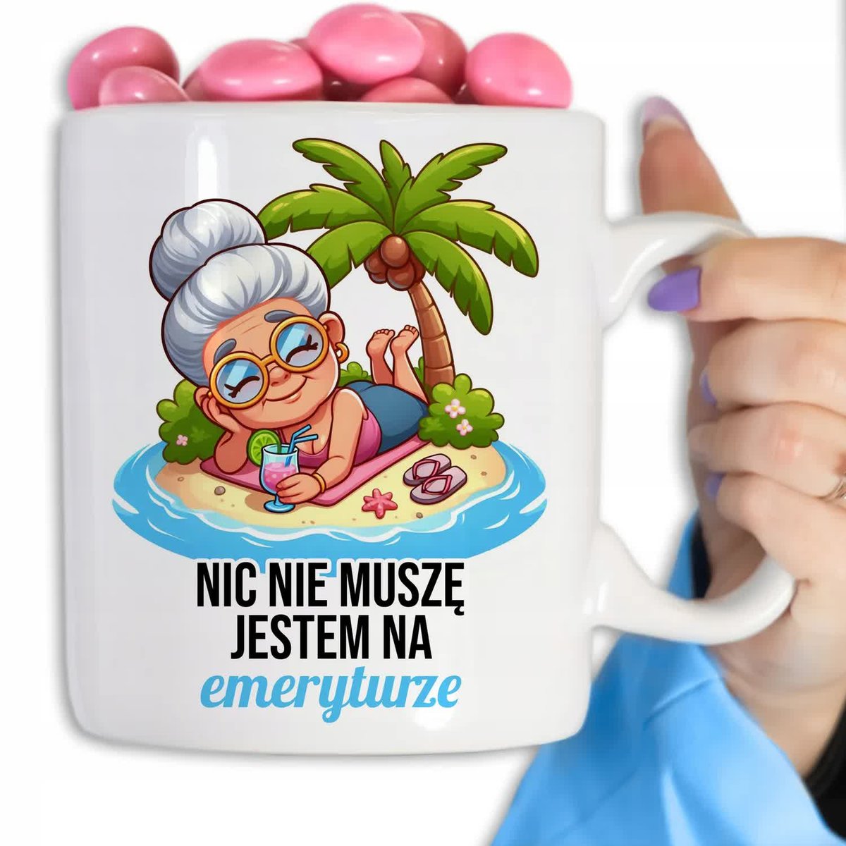 Kubek WIELKI Prezent DLA EMERYTKI NIC NIE MUSZE JESTEM NA EMERYTURZE WZORY - Inna marka | Sklep ...