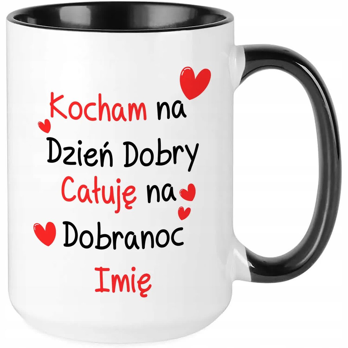 Kubek XXL Czarny KOCHAM NA DZIEŃ DOBRY Prezent Dla Zakochanych Wiele Wzorów - Inna marka | Sklep ...