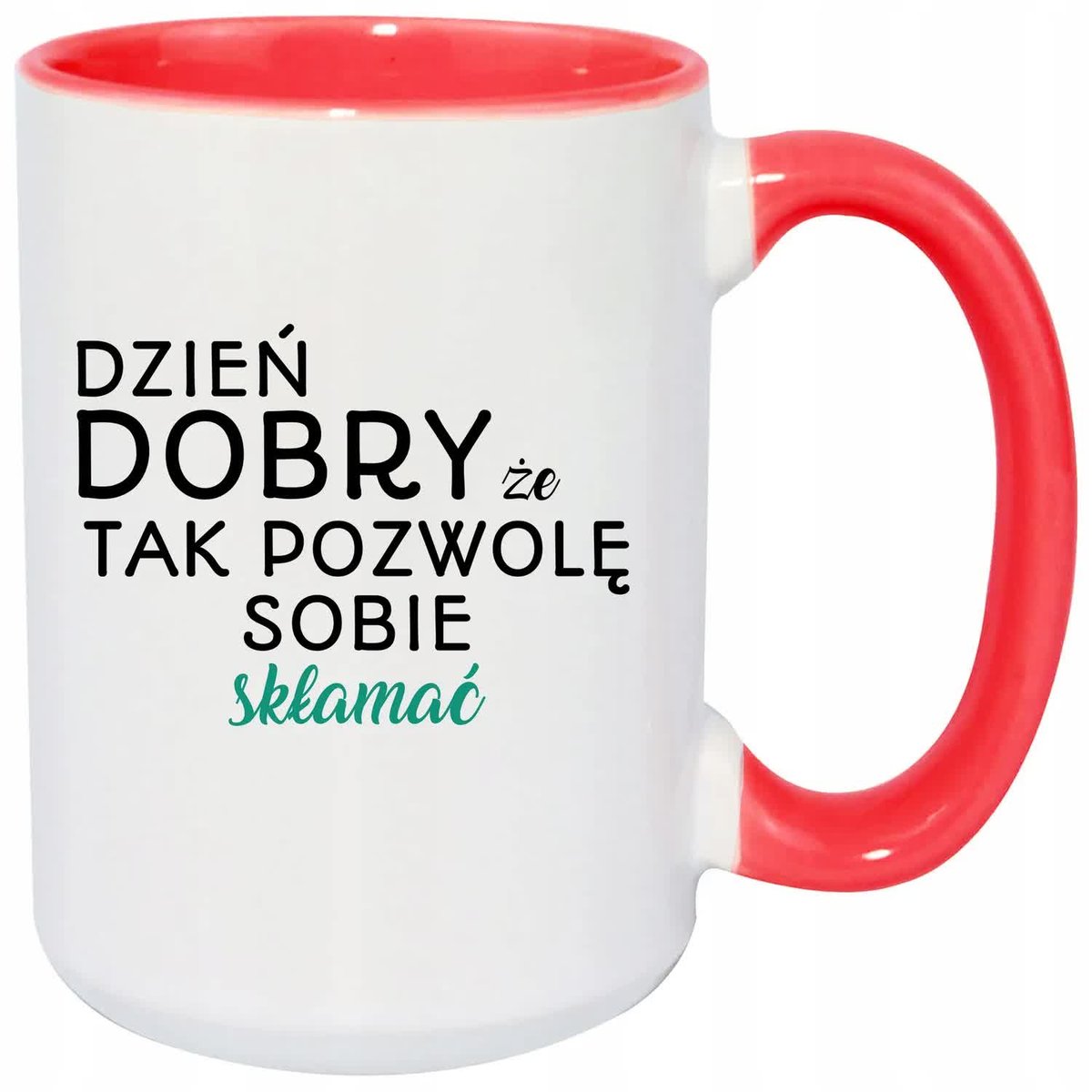 Kubek XXL Czerwony DZIEŃ DOBRY POZWOLĘ SOBIE SKŁAMAĆ Prezent Do Pracy Wzory - Inna marka | Sklep ...