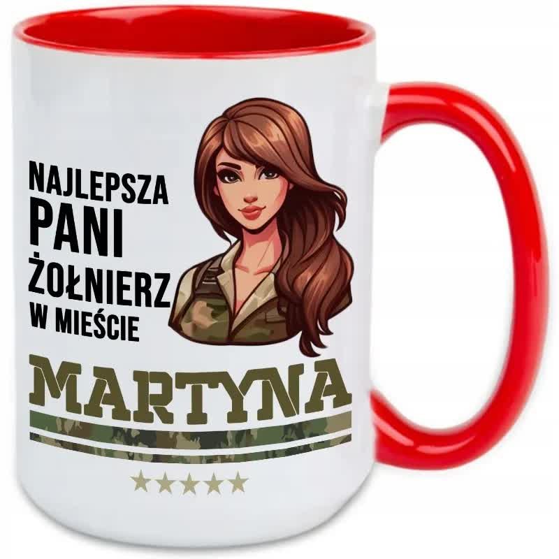 KUBEK XXL DLA PANI KOBIETY ŻOŁNIERZ PREZENT NA PRZYSIĘGE WYSOKA JAKOŚĆ ...