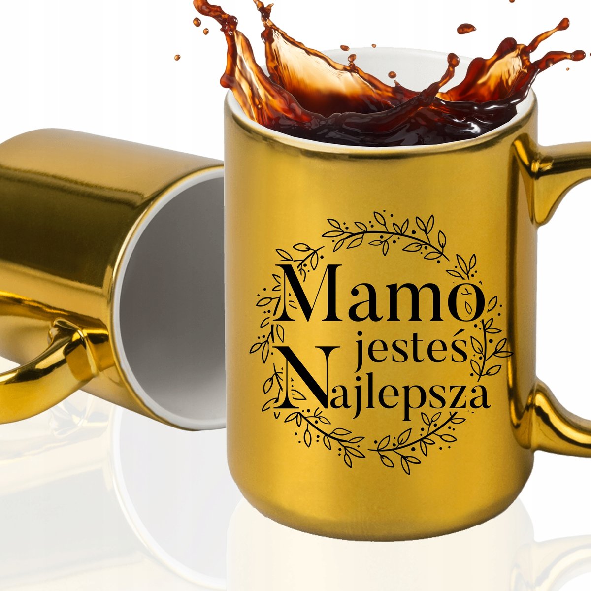 Kubek XXL ZŁOTY Prezent Na Dzień Matki Dla Mamy MAMO JESTEŚ NAJLEPSZA Wzory - StyleCouture ...
