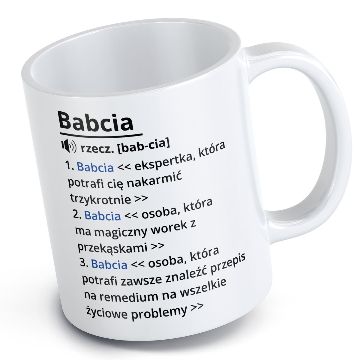 Kubek z definicją babcia prezent dla babci rodzina język polski ...