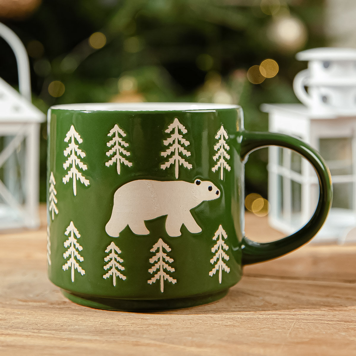 Kubek z kamionki świąteczny Avero Z Niedźwiedziem 350 ml Homla - Homla ...