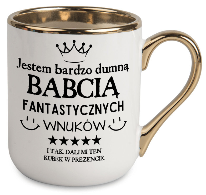 Kubek z nadrukiem dumna wnuki dla babci prezent na urodziny i święta 18 ...