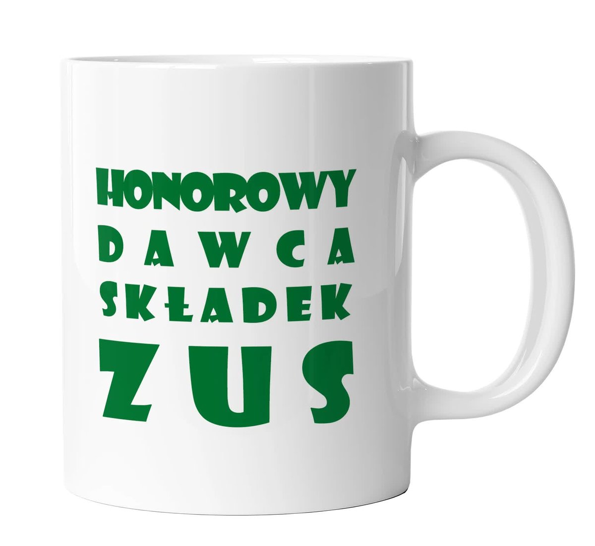Kubek z nadrukiem Honorowy dawca składek ZUS 330 ml idealny prezent dla ...