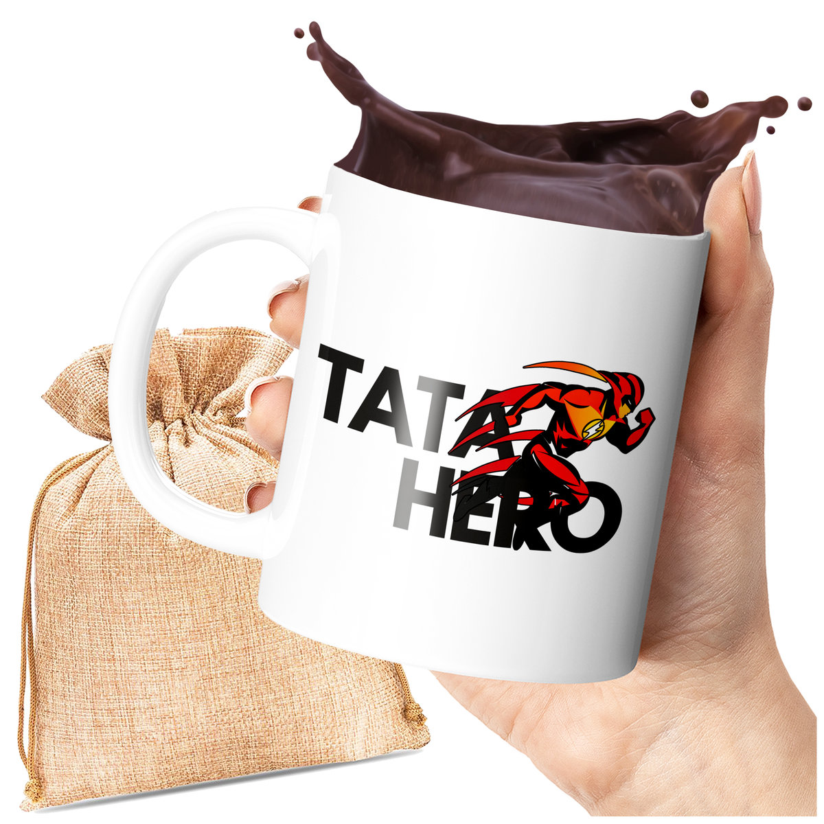 Kubek z nadrukiem tata hero superbohater idealny prezent na dzień ojca ...