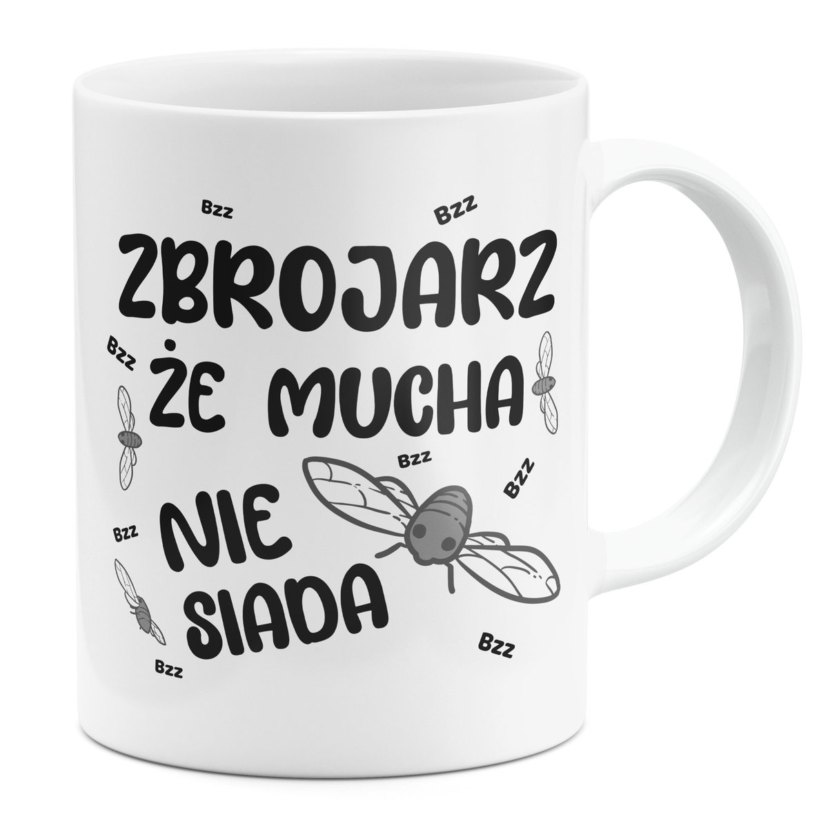 Kubek z Nadrukiem Zbrojarz Że Mucha Nie Siada Śmieszny Prezent Święta ...