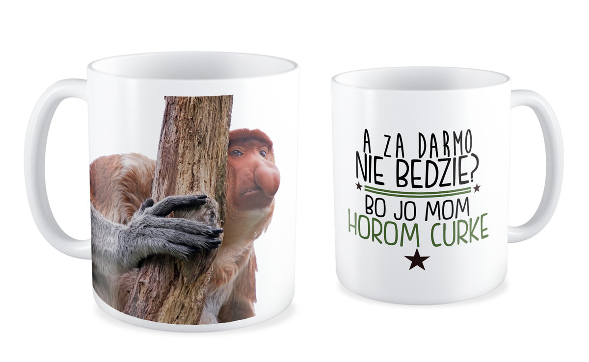 Kubek z Nosaczem FAJNEKUBKI Mam horom curkę, biały, 330 ml - fajneKUBKI ...