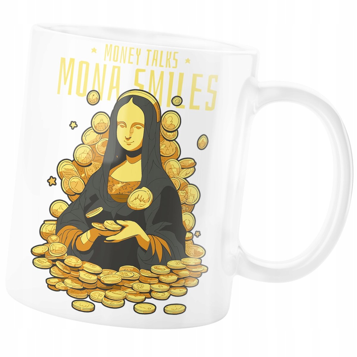 KUBEK ZABAWNA MONA LISA MONEY TALKS MONA SMIILES ŚMIESZNE ...