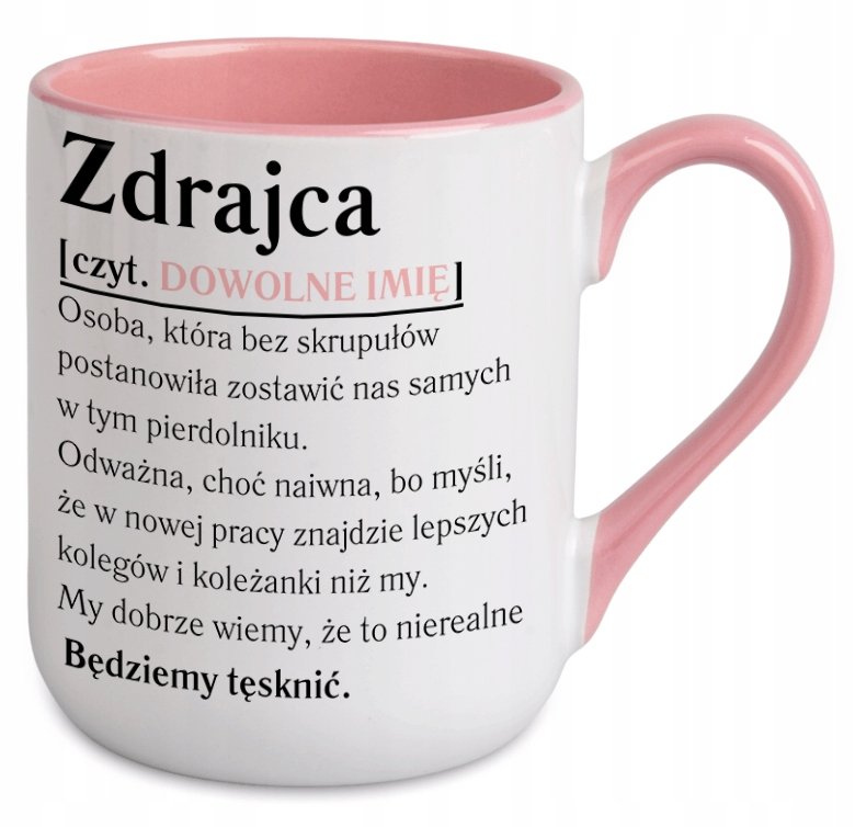 Kubek Zdrajco Zdrajca Pożegnanie Odejście Z Pracy Koleżanki Kolegi Z ...