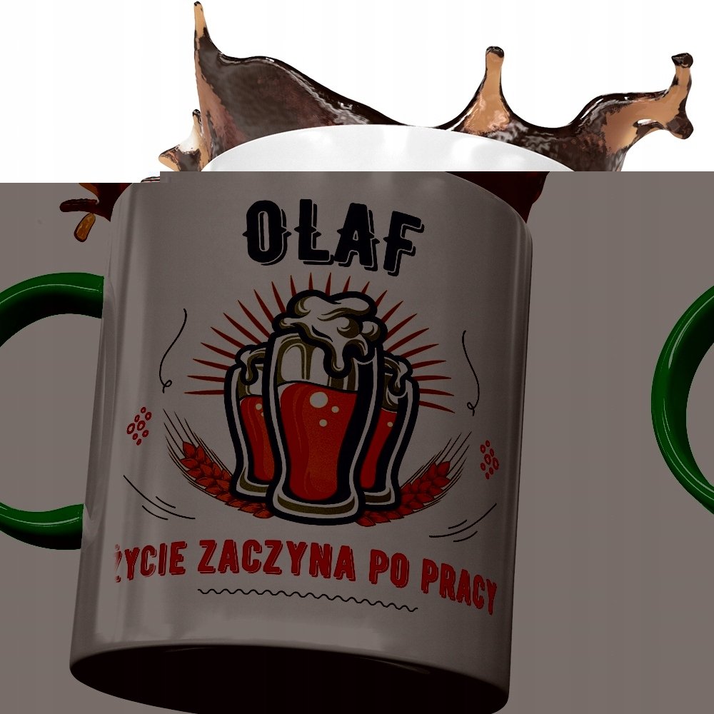 Kubek Zielony Dla Olafa Kolegi Męża na Prezent z Nadrukiem ze Zdjęciem ...