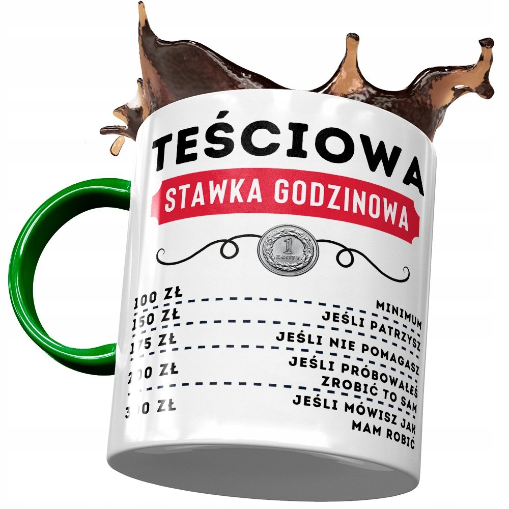 Kubek Zielony dla Teściowej Teściuni na Prezent z Nadrukiem ze Zdjęciem ...