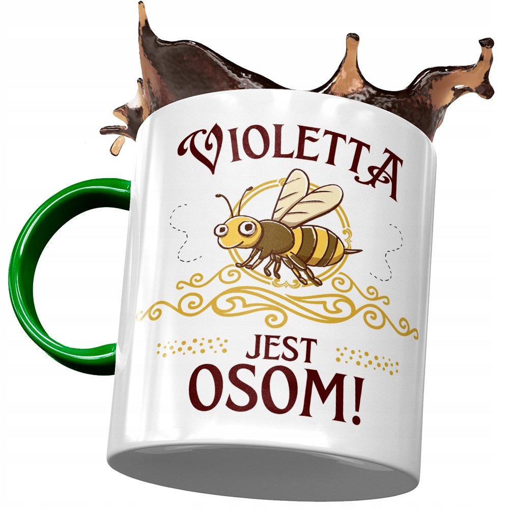Kubek Zielony Dla Violetty Przyjaciółki na Prezent z Nadrukiem ze ...