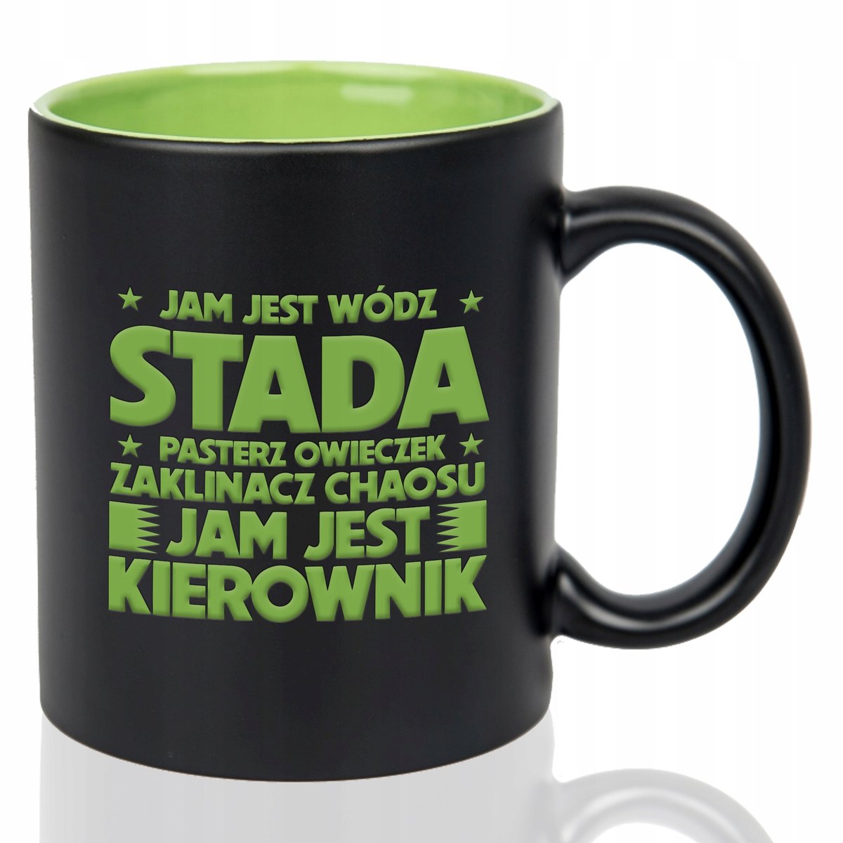 KUBEK ZIELONY GRAWER Prezent Na Dla Kierownika JAM JEST KIEROWNIK Wzory ...