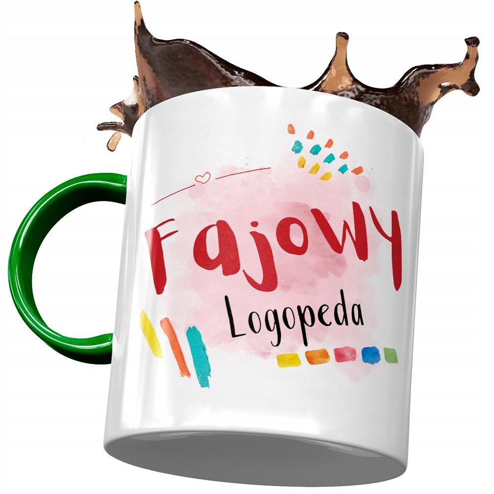 Kubek Zielony Logopedy Fajowy Logopeda Prezent z Nadrukiem ze Zdjęciem ...