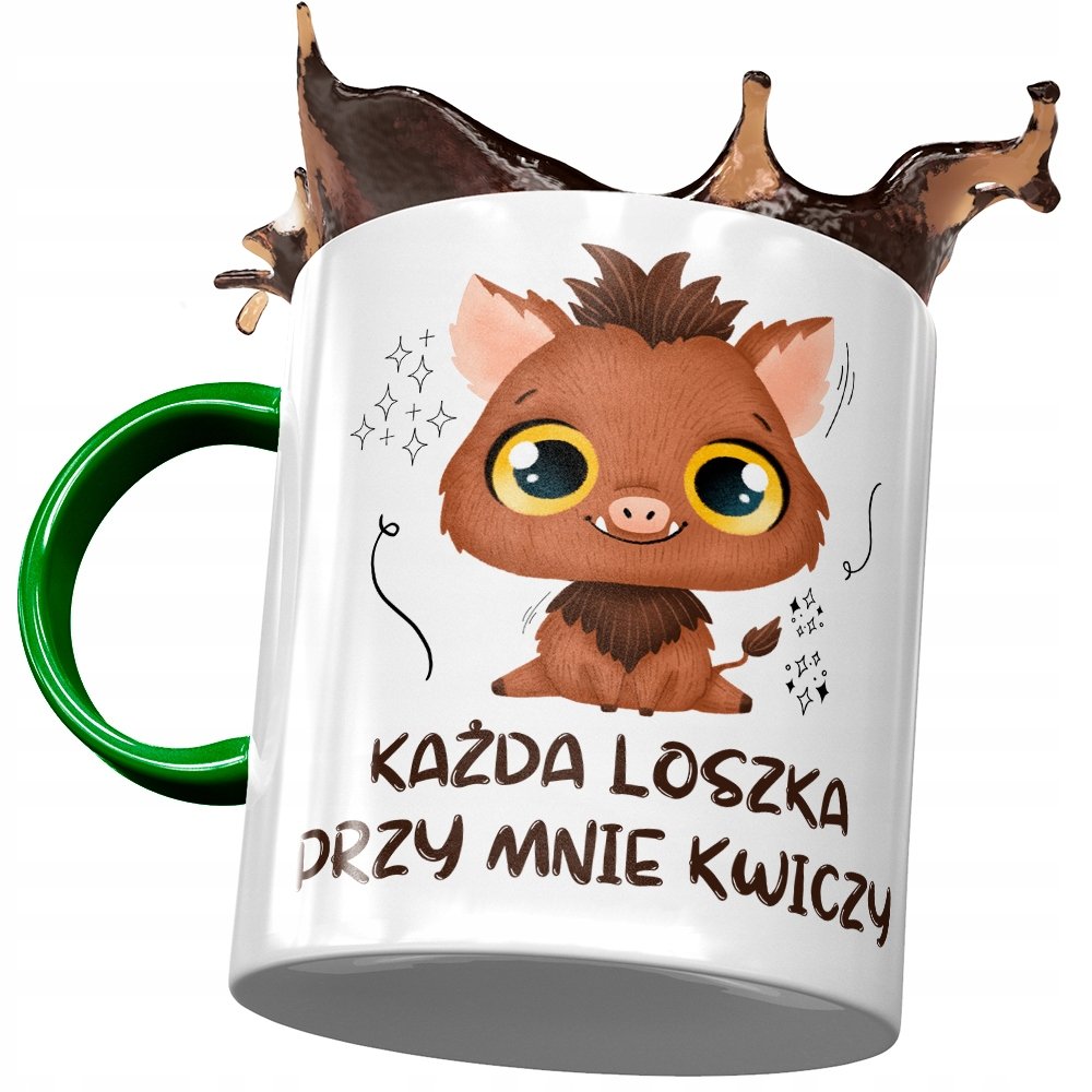 Kubek Zielony Śmieszny Każda Loszka Przy Mnie z Nadrukiem ze Zdjęciem ...