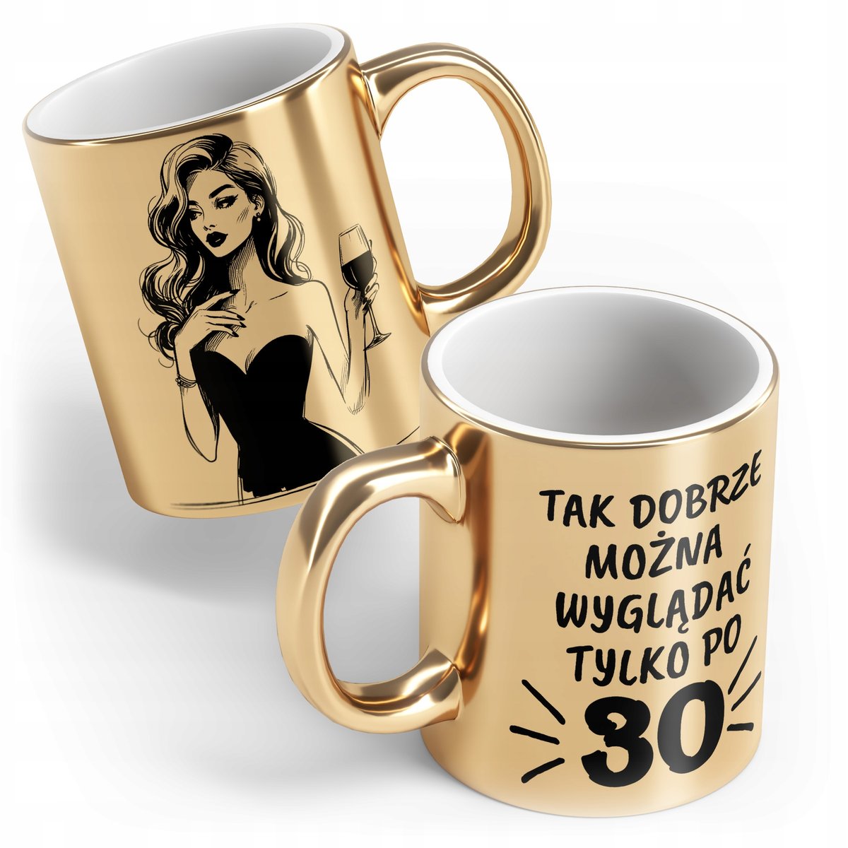 Kubek Złoty ceramiczny 330 ml Tak dobrze można wyglądać Po 30 Na Urodziny - Bullz | Sklep EMPIK.COM