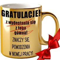 KUBEK ZŁOTY NA POŻEGNANIE ODEJŚCIE KOLEŻANKI KOLEGI Z PRACY - candygift | Sklep EMPIK.COM