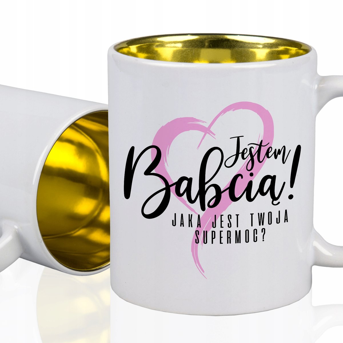 KUBEK ZŁOTY Na Prezent Urodziny Dla Babci Dzień Babci JESTEM BABCIĄ Wzory - Inna marka | Sklep ...