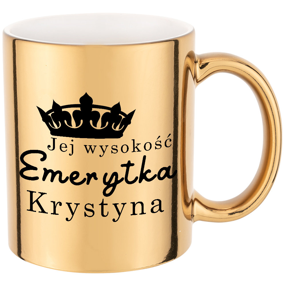 KUBEK ZŁOTY PREZENT dla Emerytki EMERYTURA + IMIĘ - Inna marka | Sklep ...