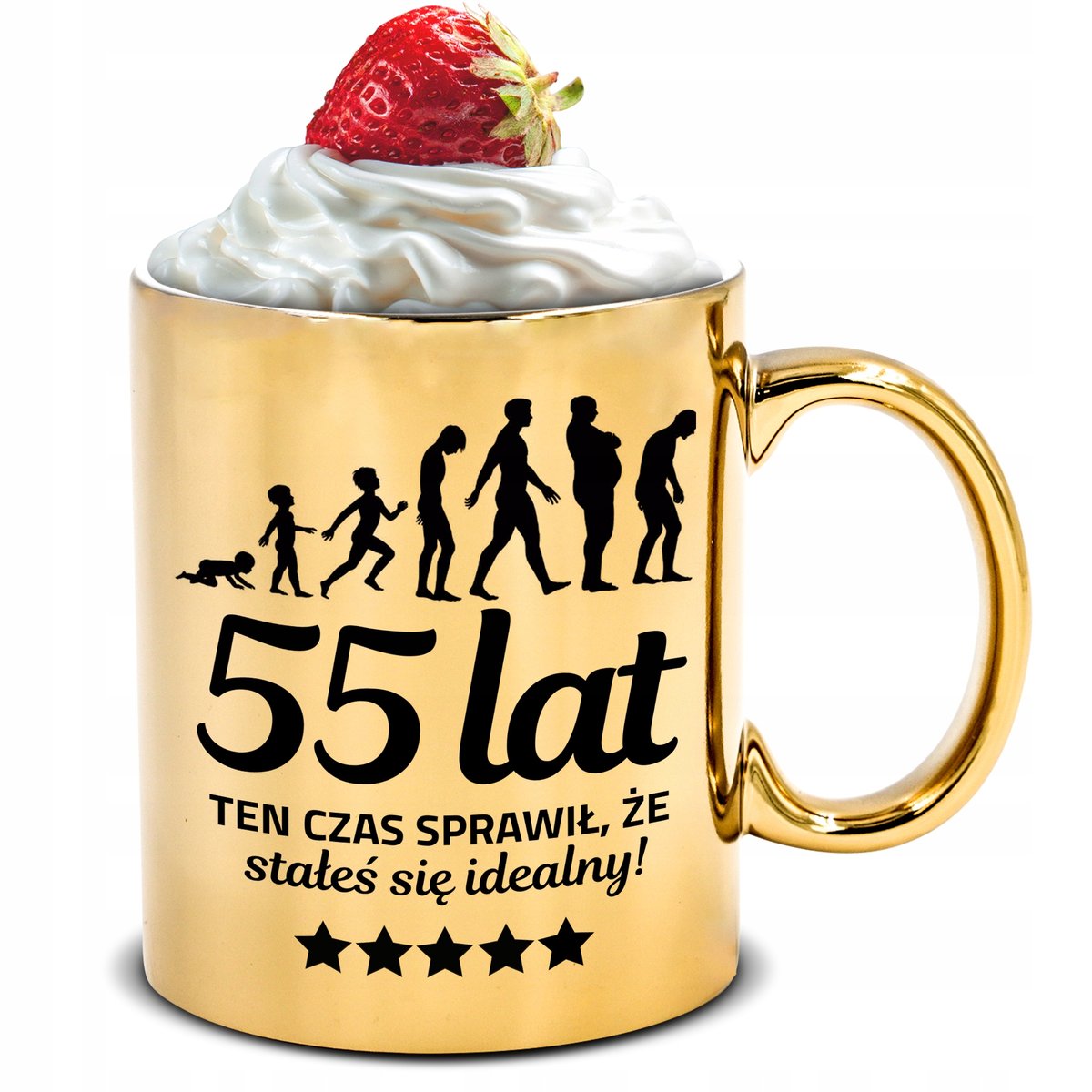 KUBEK ZŁOTY PREZENT NA 55 URODZINY TEN CZAS SPRAWIŁ ŻE JESTEŚ IDEALNY ...
