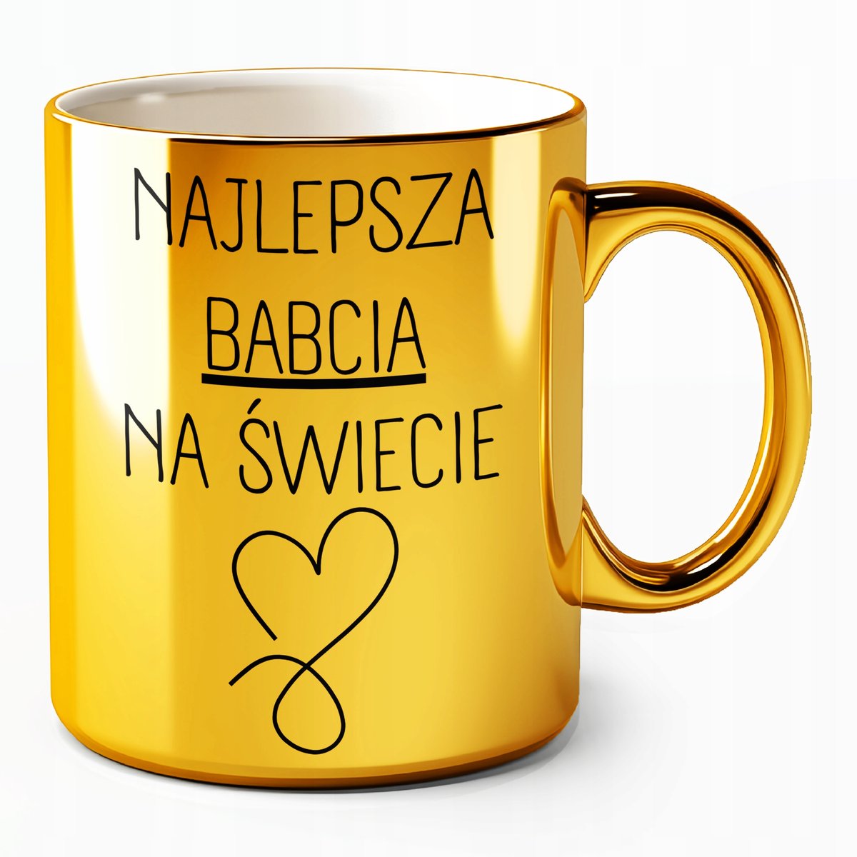 Kubek złoty prezent na dzień babci najlepsza babcia na świecie kochana miła - Kubkotwórnia ...