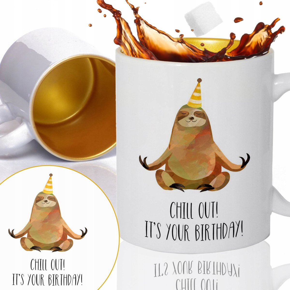 Kubek Złoty Prezent Urodziny CHILL OUT BIRTHDAY Wz - StyleCouture ...