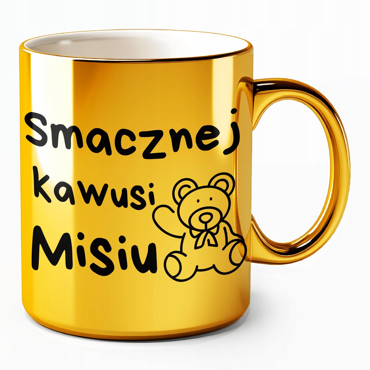 Kubek złoty smacznej kawusi misiu miś słodki prezent gift dla ...