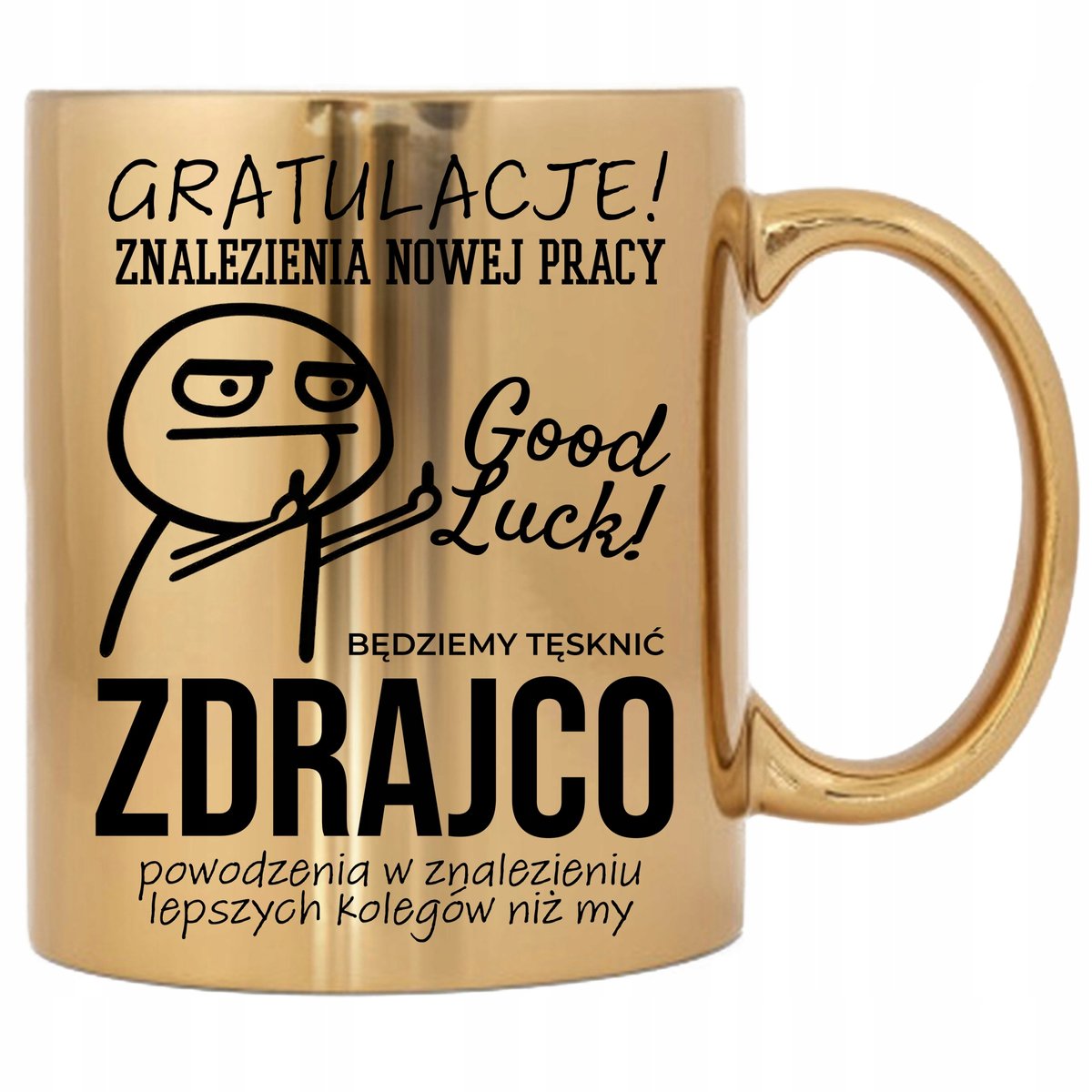 KUBEK ZŁOTY ŚMIESZNY PREZENT NA POŻEGNANIE DLA KOLEGI Z PRACY BIURO KORPO - Inna marka | Sklep ...