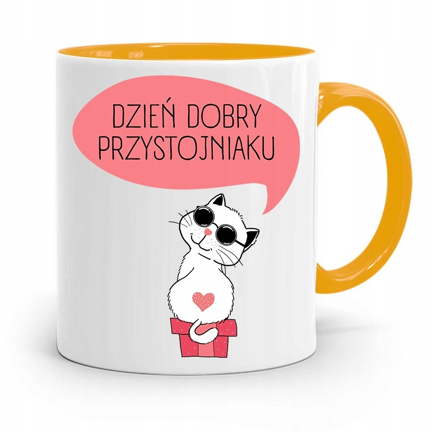 KUBEK ŻÓŁTY DLA CHŁOPAKA DZIEŃ DOBRY PRZYSTOJNIAKU z Nadrukiem ze ... KUBEK ŻÓŁTY DLA CHŁOPAKA DZIEŃ DOBRY PRZYSTOJNIAKU z Nadrukiem ze ...