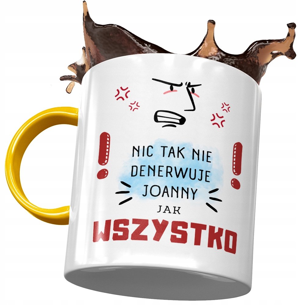 Kubek Żółty Dla Joanny Asi Koleżanki na Prezent z Nadrukiem ze Zdjęciem ...