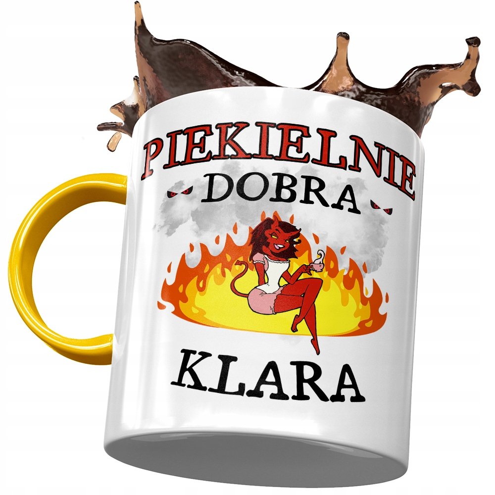 Kubek Żółty Dla Klary Przyjaciółki Na Prezent z Nadrukiem ze Zdjęciem ...