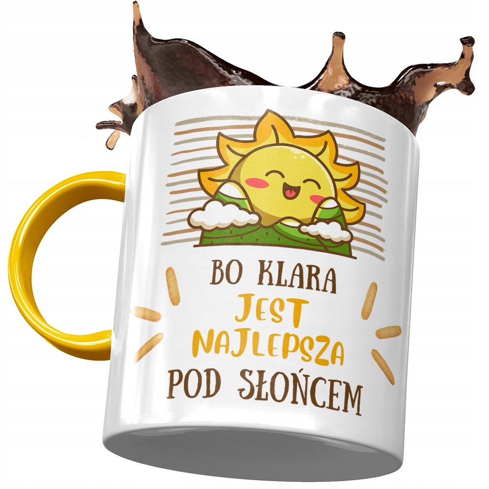 Kubek Żółty Dla Klary Przyjaciółki Na Prezent z Nadrukiem ze Zdjęciem ...