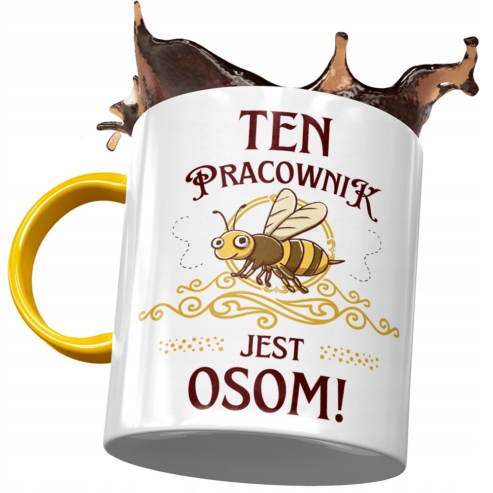 Kubek Żółty Dla Pracownika Ten Pracownik Jest Osom z Nadrukiem ze ...