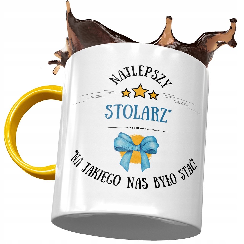 Kubek Żółty Dla Stolarza Najlepszy Stolarz Kubek Z Nadrukiem Ze ...